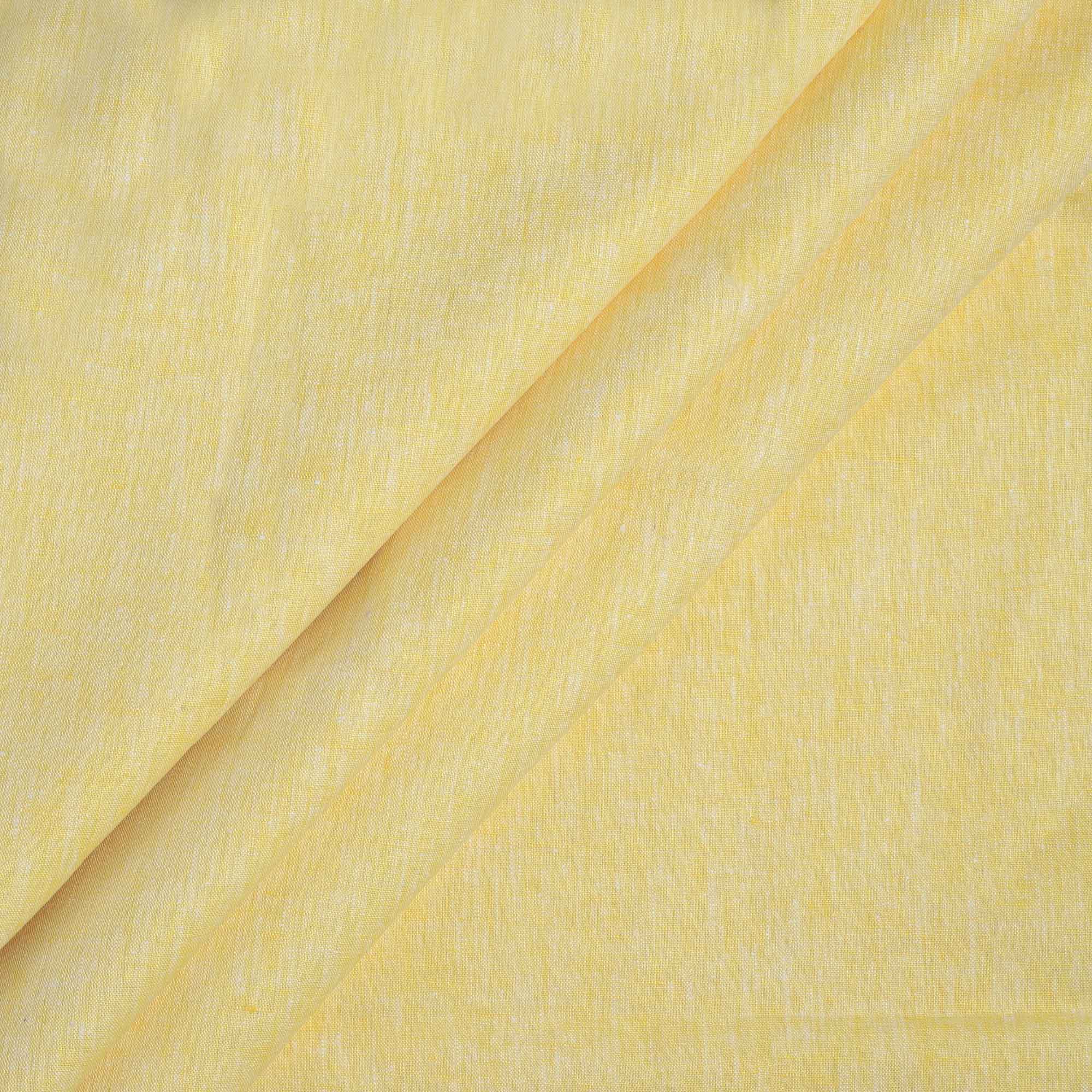 100% Linen, Yarn Dyed, Plain,Yellow Light, Men And Women, Unstitched S ...